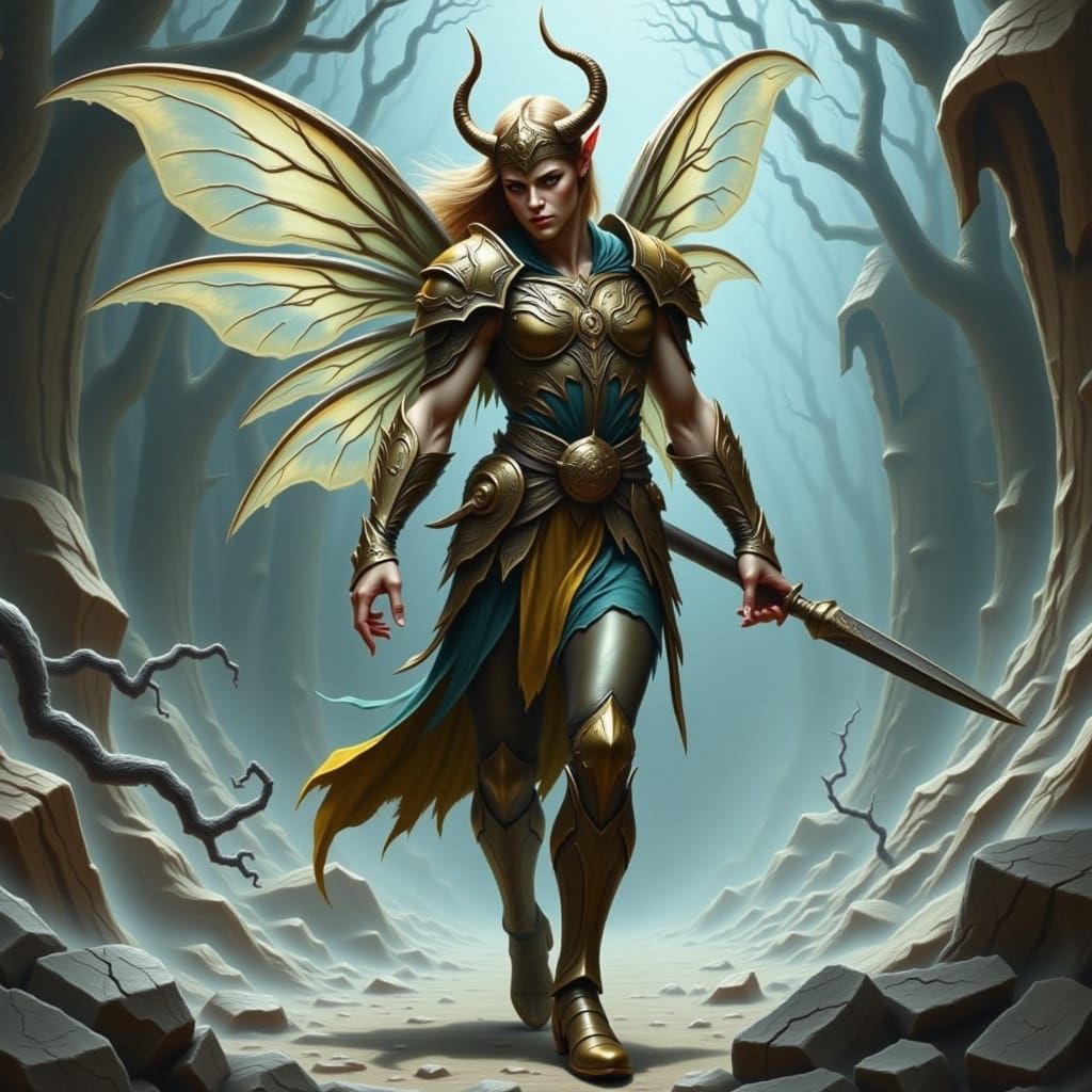 Viking Fairies Engage in Epic Battle - AI Art