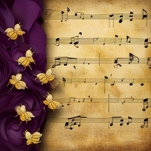 Bzzzzz! Bzzzz! Bee Music sheet - AI Generated Artwork - NightCafe Creator