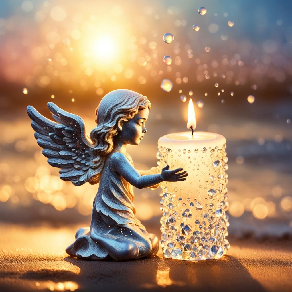 Angel with candle - AI Generated Artwork - NightCafe Creator