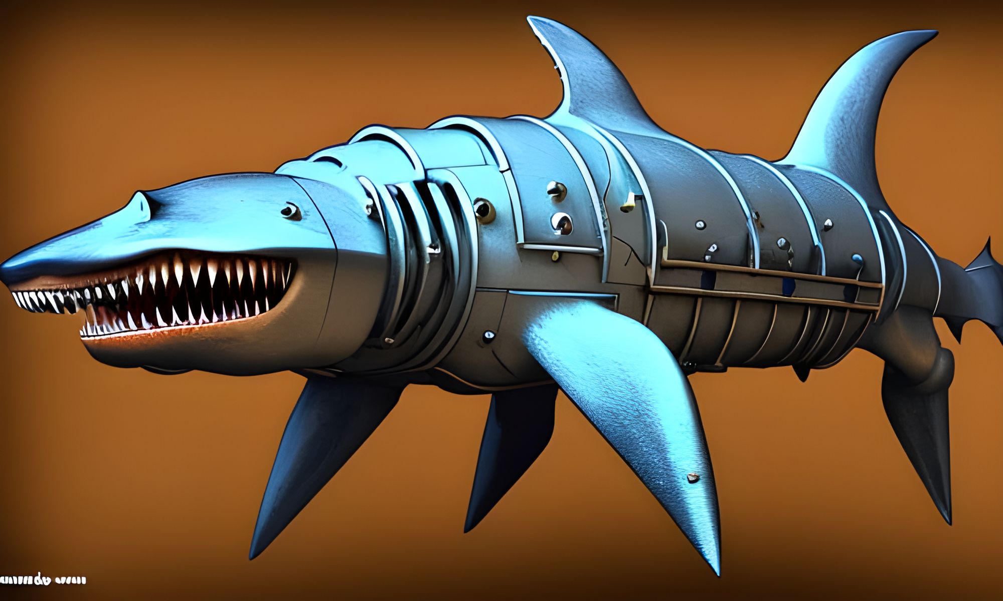 Steampunk Robotic Sharks : r/nightcafe