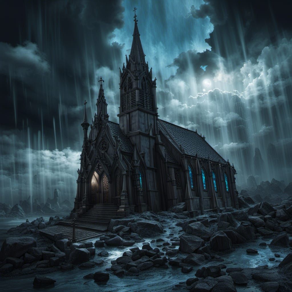 A dark church - AI Generated Artwork - NightCafe Creator