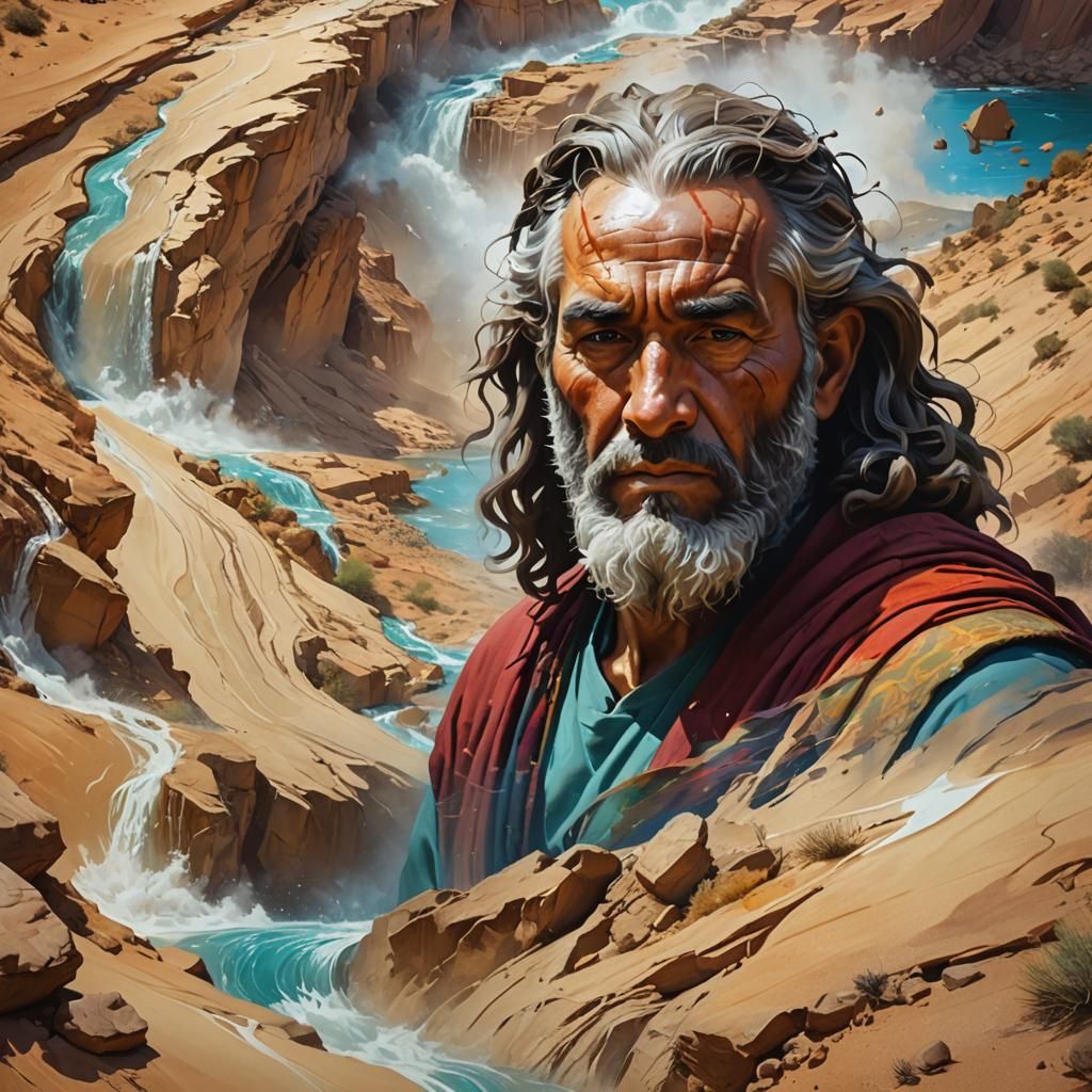 Moses - Moses Double Exposure in Hebrew Style