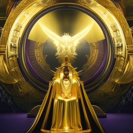 4k picture with the god Chronos of time sitting a golden throne. - AI ...