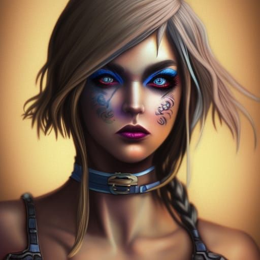 female full body halter top, Detailed facial features, deep rainbow ...