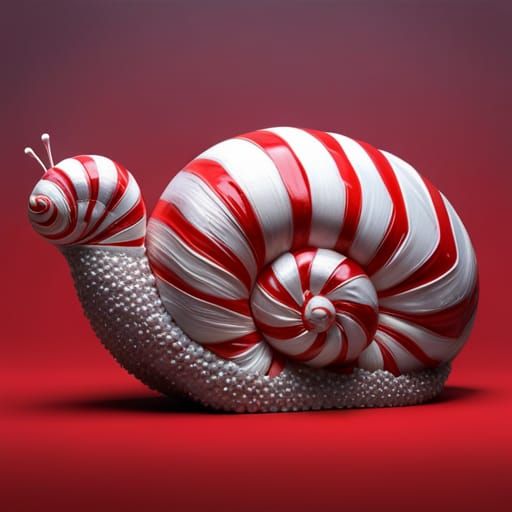 Candy cane Snail - AI Generated Artwork - NightCafe Creator
