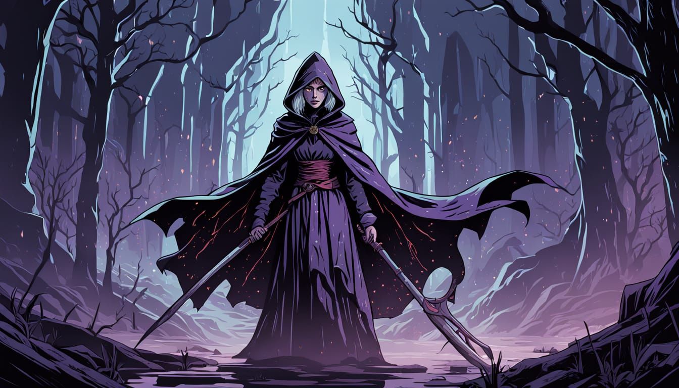 Medieval Grim Angel in Eerie 8K Vector Art - AI Art