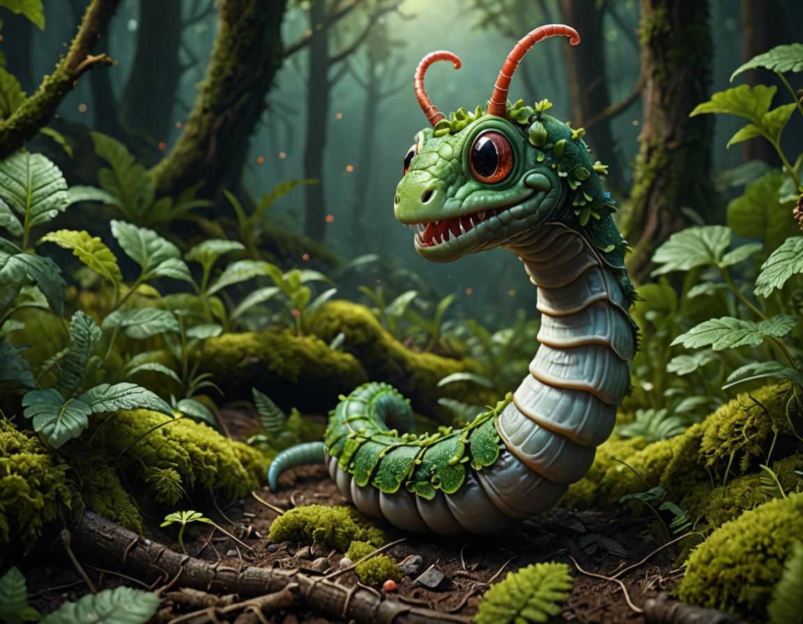 Green worm - AI Generated Artwork - NightCafe Creator