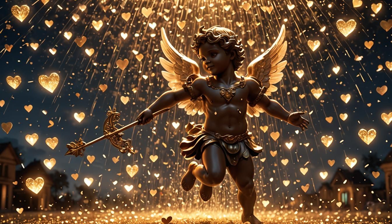 Cupid making an epic entrance - AI Generated Artwork - NightCafe Creator