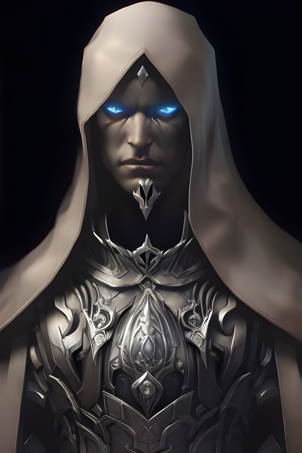 Sinister and insanely detailed image of a dark fantasy noir MALE ...