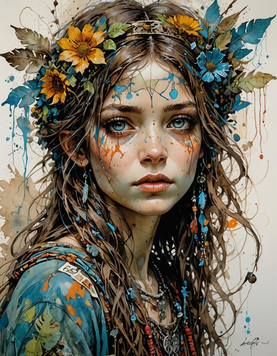 Girl Painting - AI Generated Artwork - NightCafe Creator