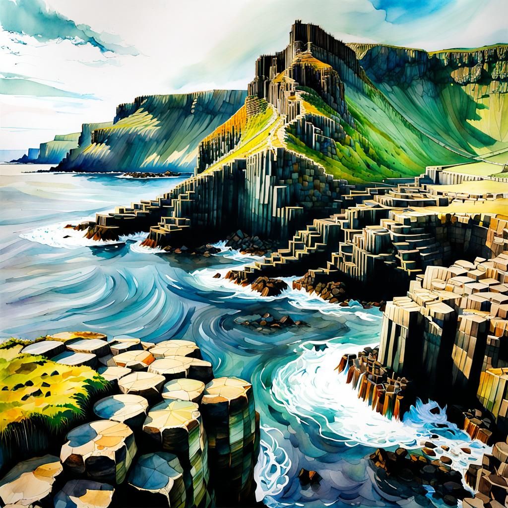 the Giants causeway - AI Generated Artwork - NightCafe Creator
