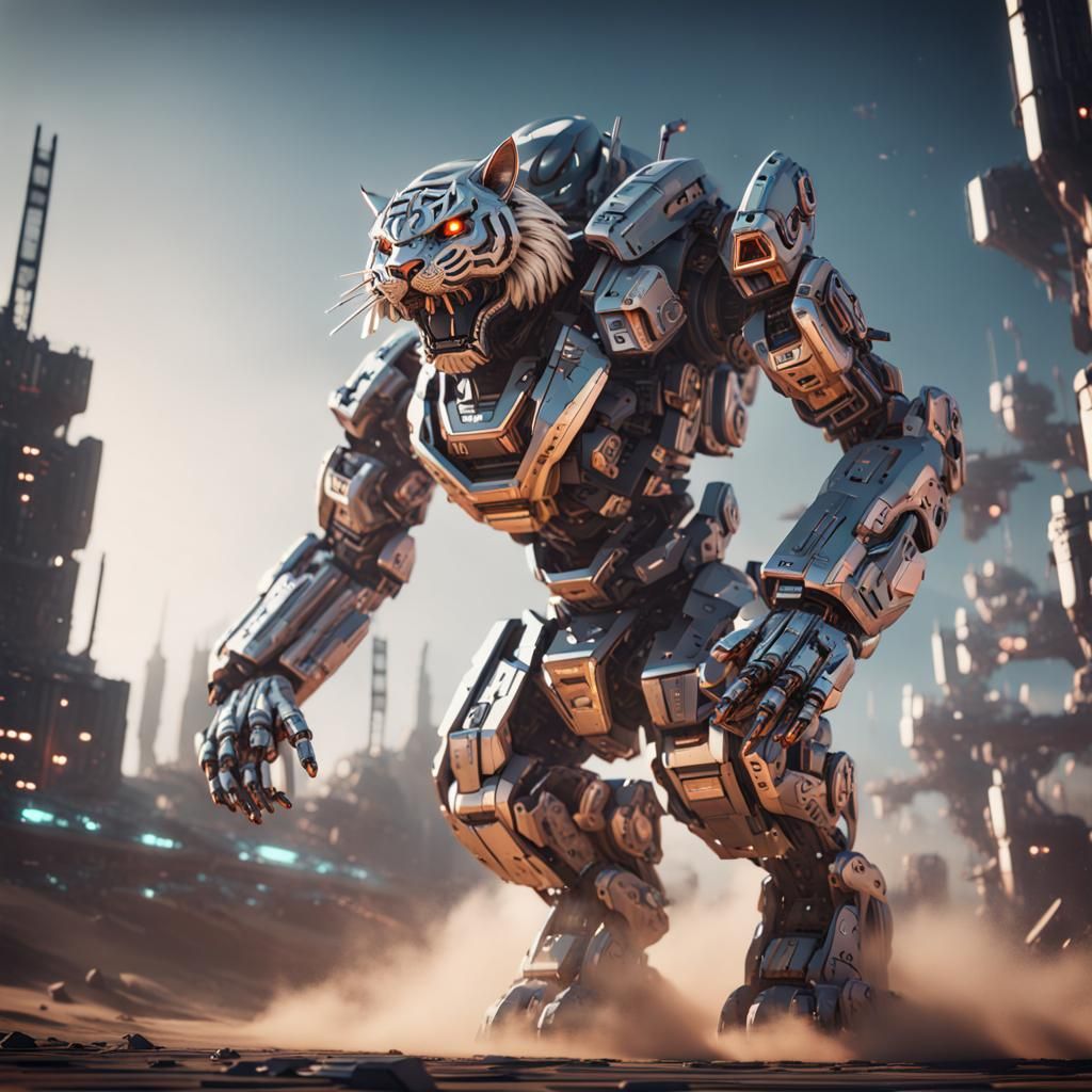 Mecha Tiger - AI Generated Artwork - NightCafe Creator