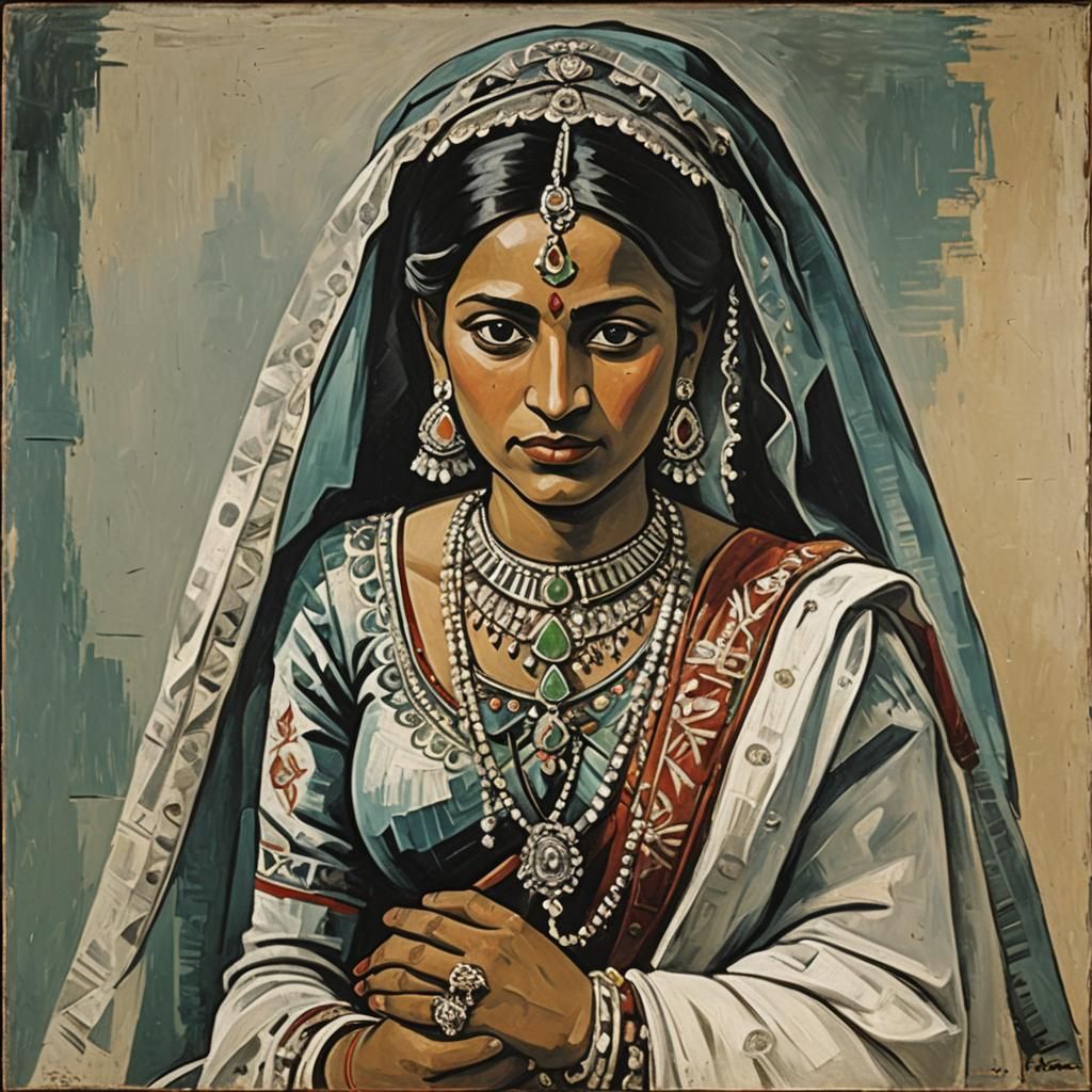 Pablo Picasso style painting of Indian bride - AI Generated Artwork ...