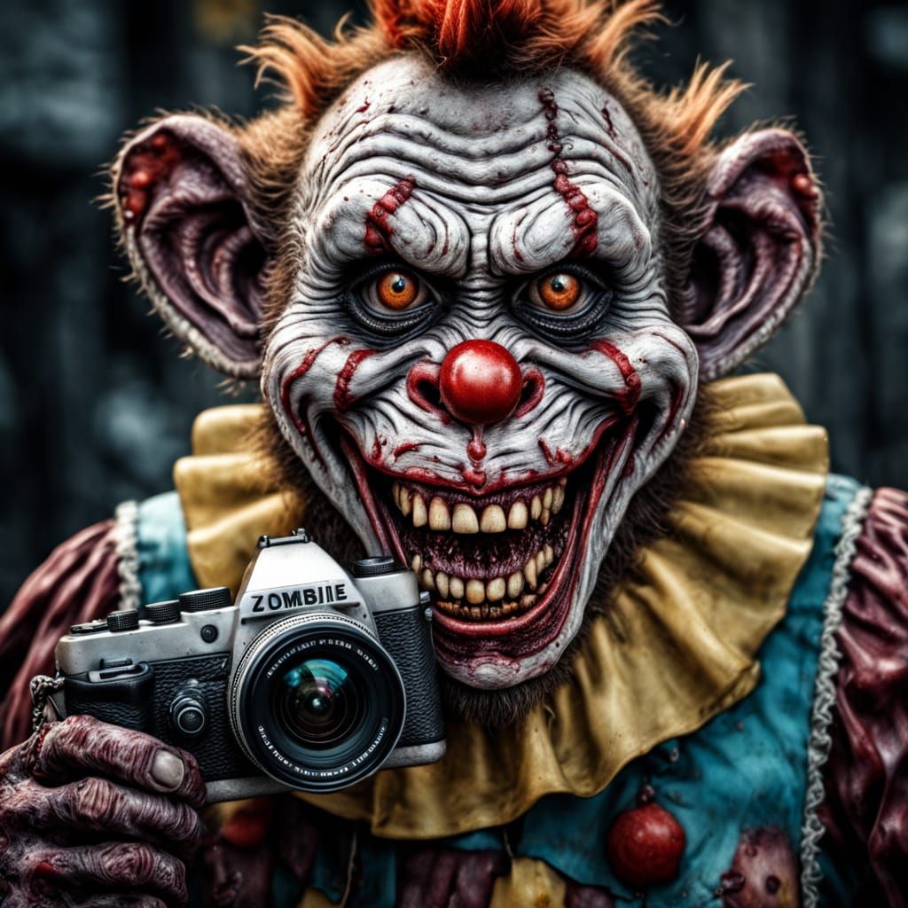 Zombie Monkey Monster Clown Photographer
