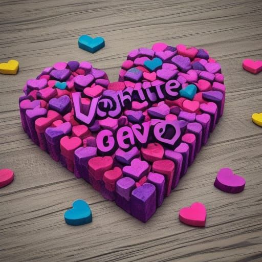 Hyper Realistic Candy Hearts in Vibrant Colors - AI Art