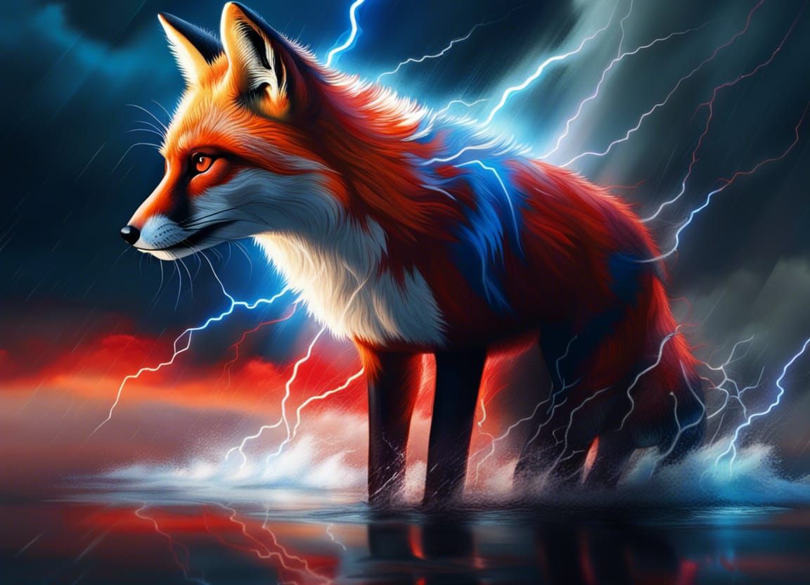 The fox lightning - AI Generated Artwork - NightCafe Creator