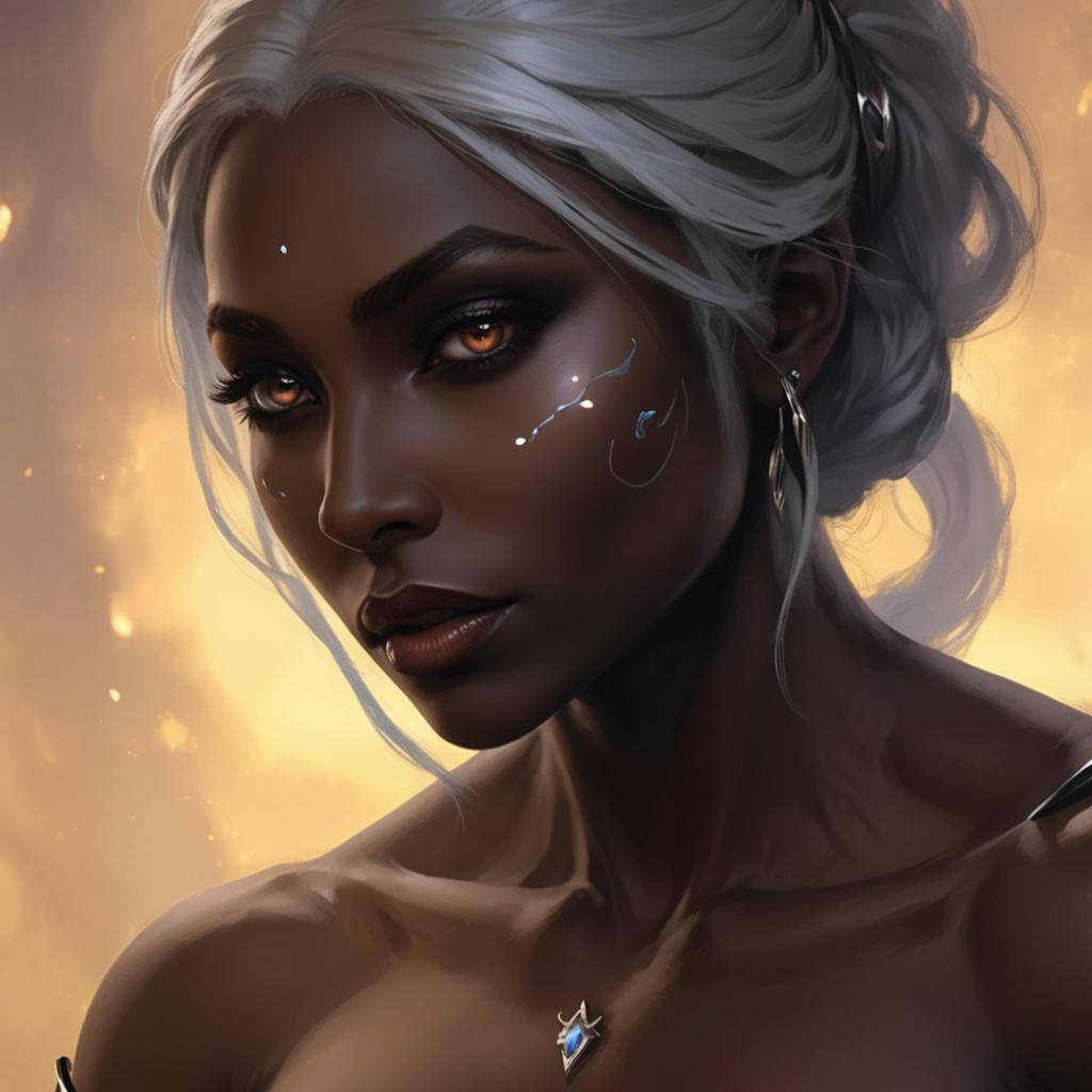 Drow Ranger, 1girl, beautiful face, highly detailed face, perfect ...
