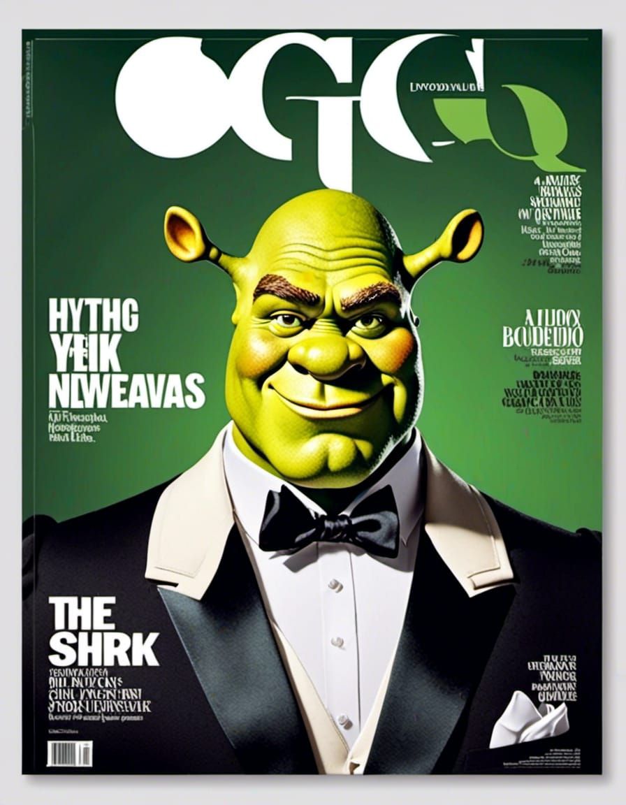 GQ magazine cover: featuring Shrek - AI Generated Artwork - NightCafe ...
