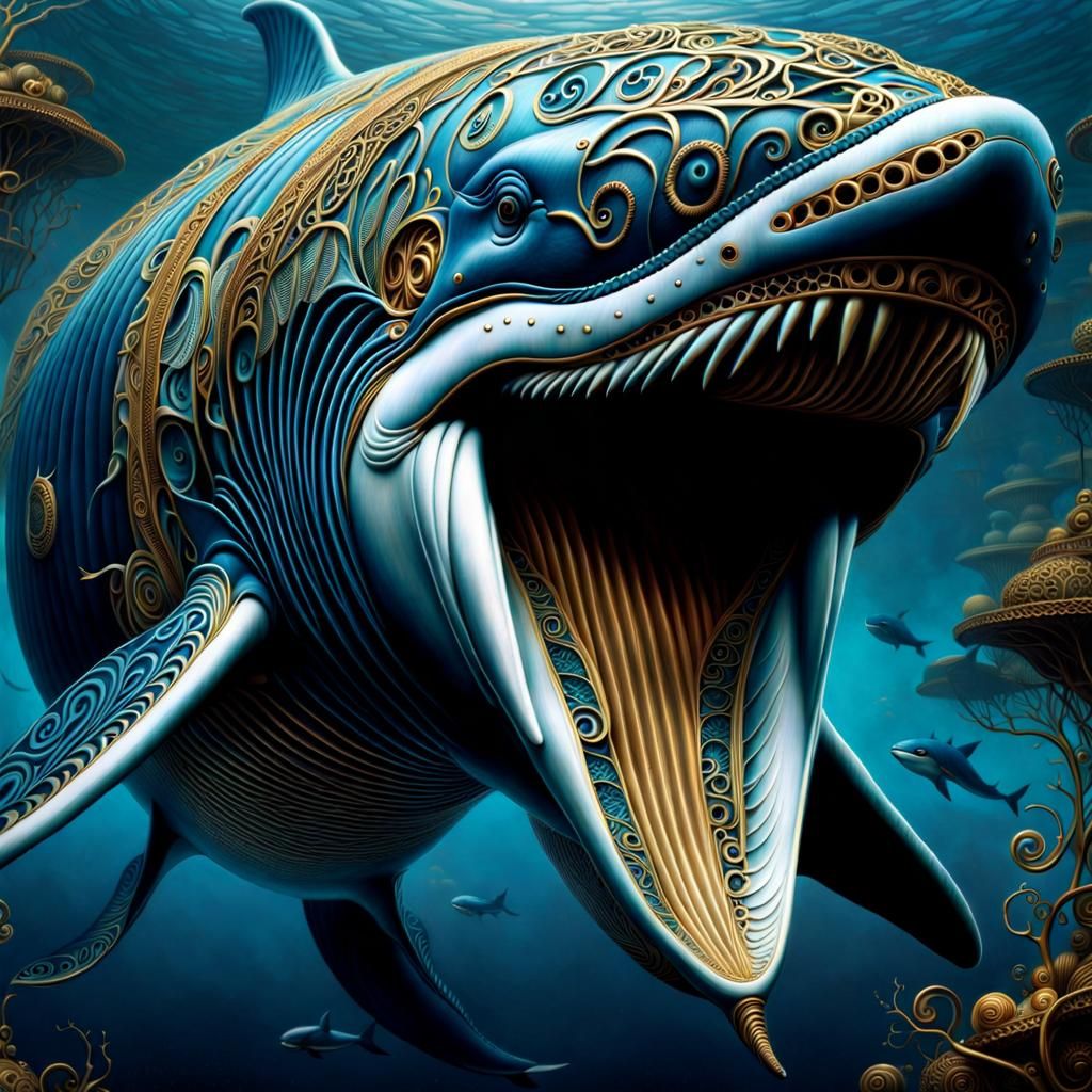Ornament Blue Whale - AI Generated Artwork - NightCafe Creator