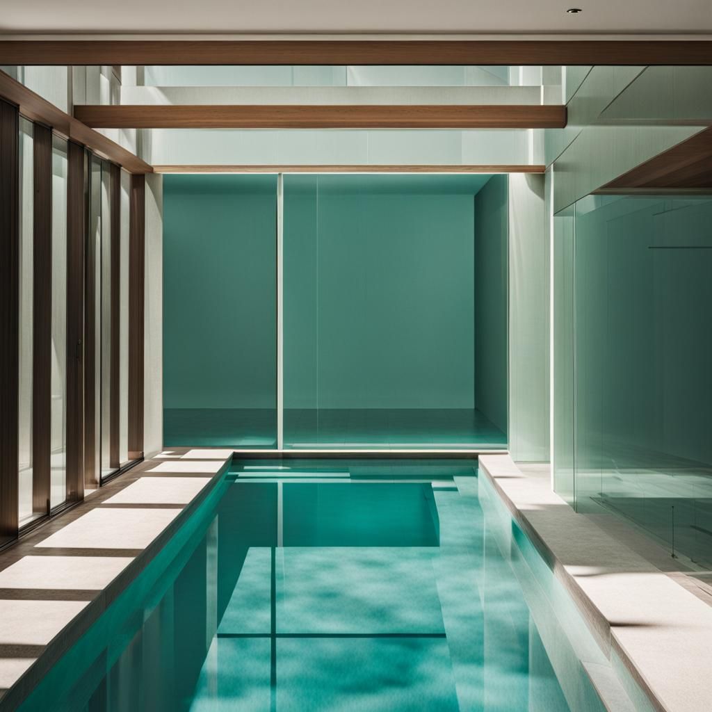 Pool liminal space - AI Generated Artwork - NightCafe Creator
