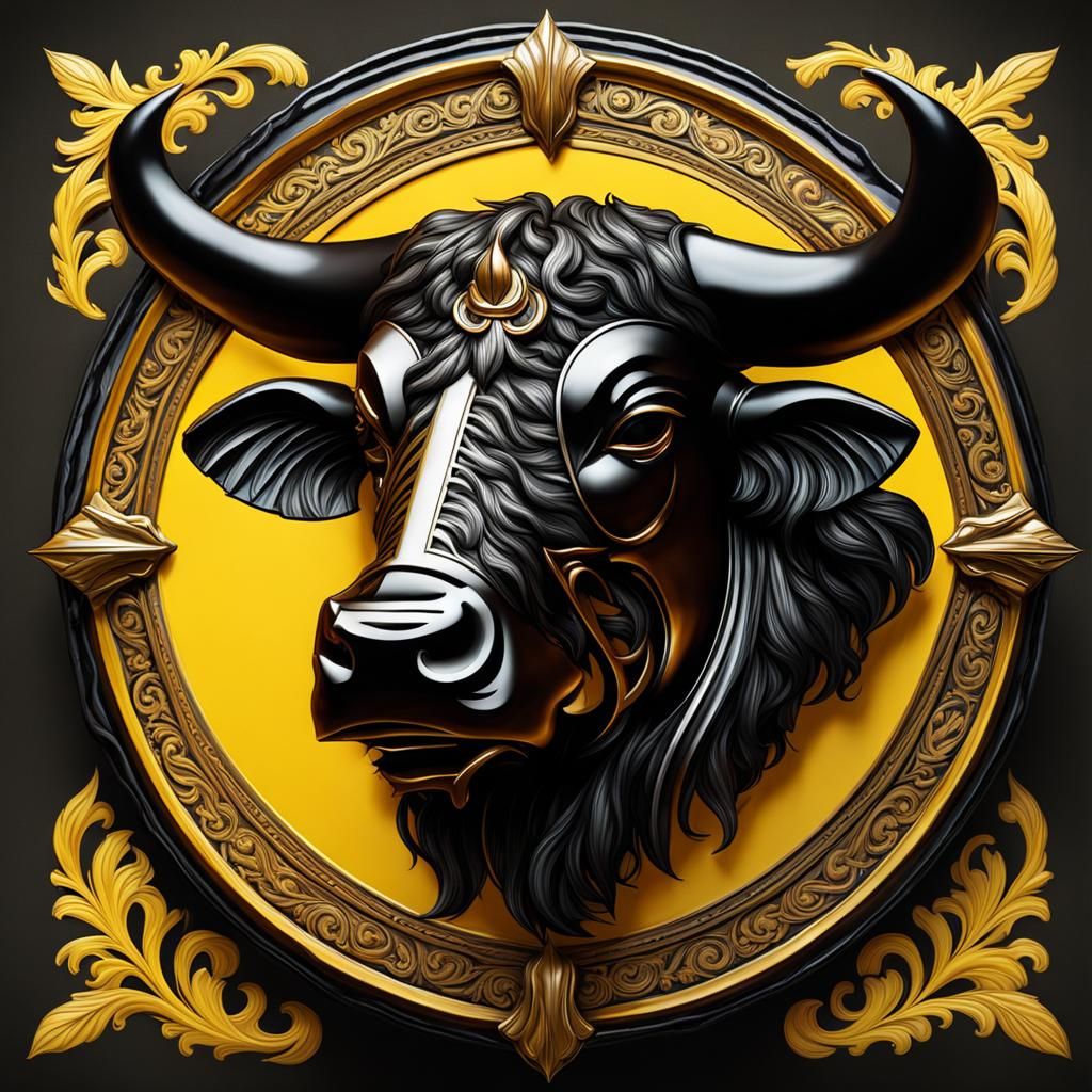 Medieval heraldic Bull shield - AI Generated Artwork - NightCafe Creator