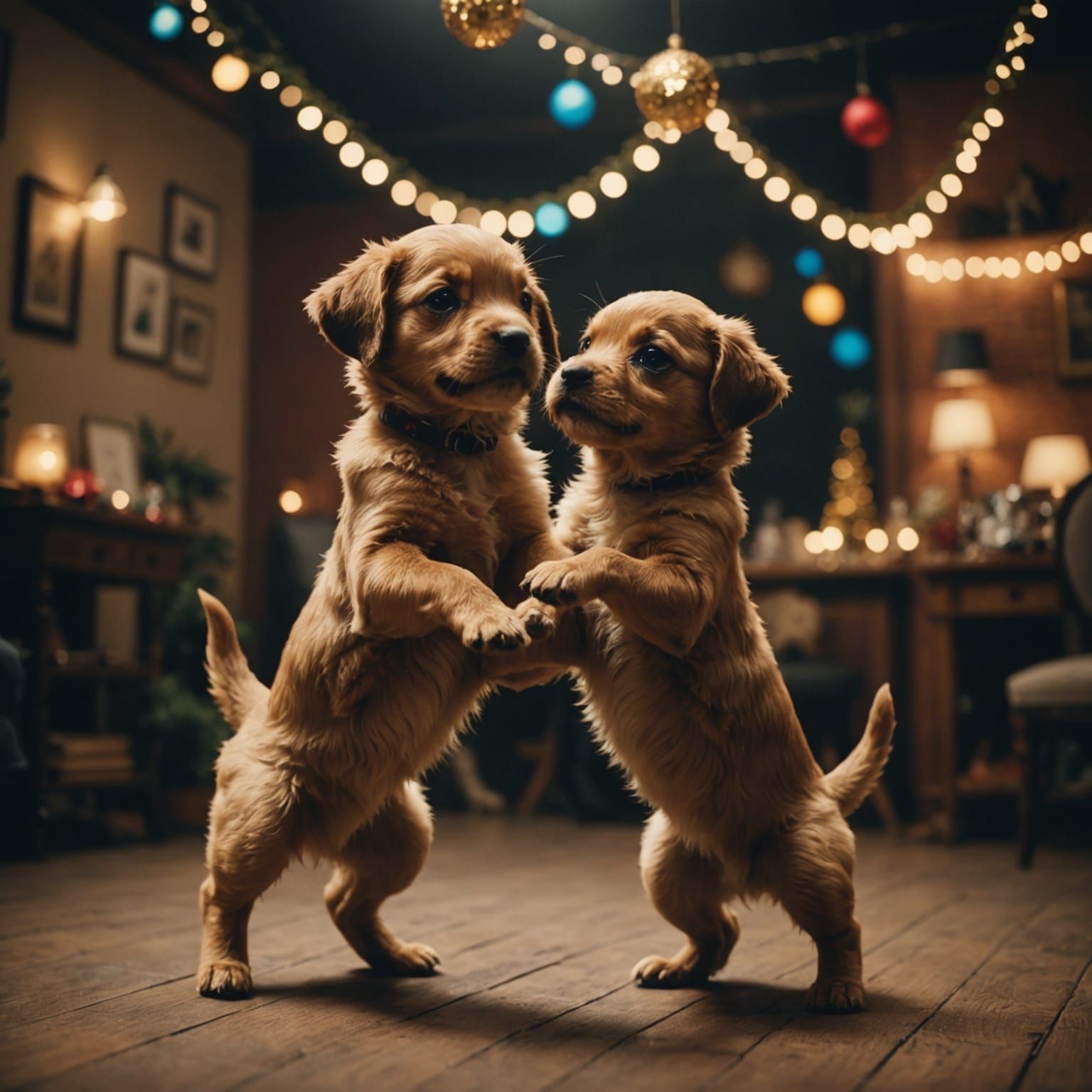 Puppies dancing to new year - Puppies Dancing in Cinematic F...