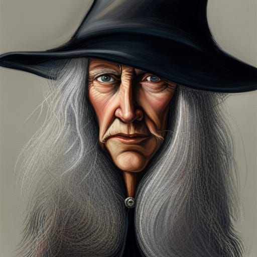 Closeup Portrait of a witch, good skin, solemn and proud posture ...