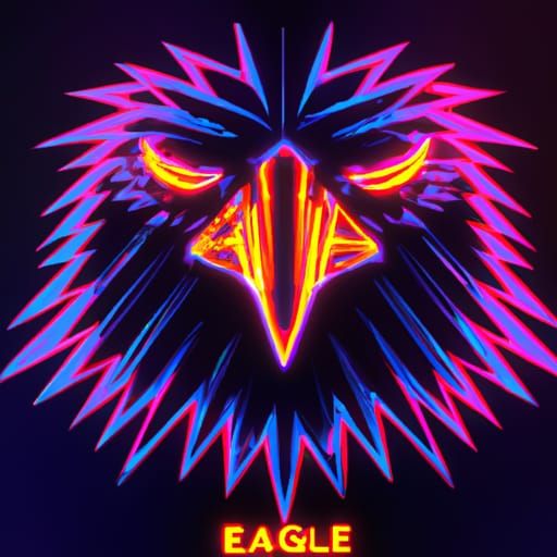 Neon eagle portrait - AI Generated Artwork - NightCafe Creator