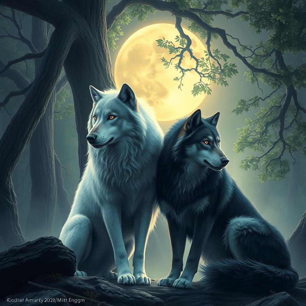 Cover Art? #2? - Majestic Wolves Under Full Moonlight