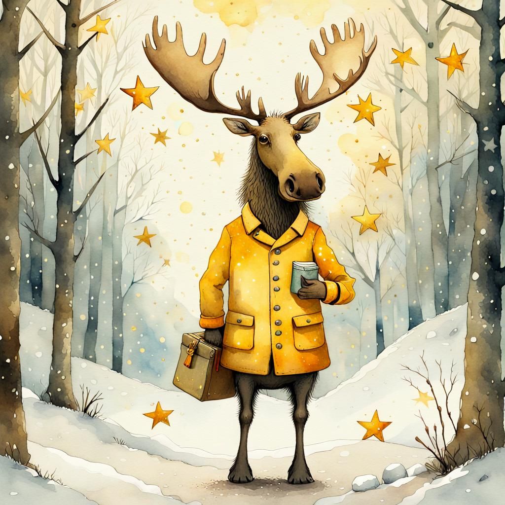Mr. Moose Postman - AI Generated Artwork - NightCafe Creator