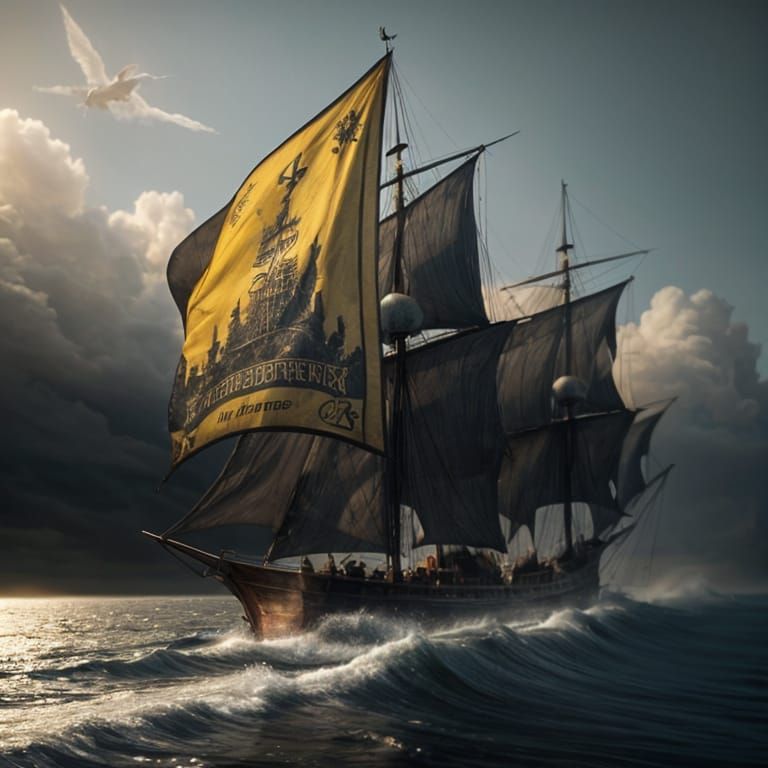 Yellowvar Bandit Banner in Medieval Fantasy Style - AI Art