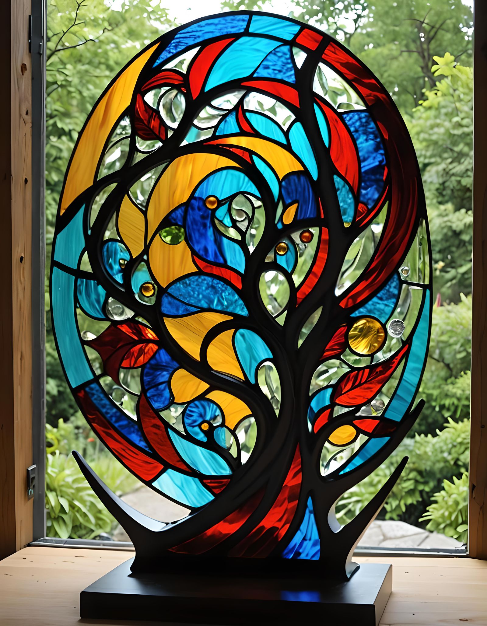 stained glass sculpture - AI Generated Artwork - NightCafe Creator