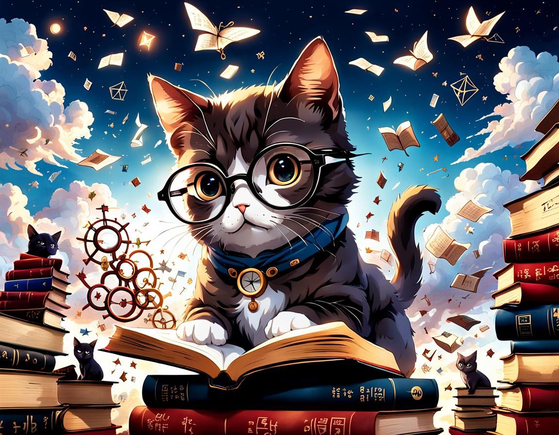 Maths professor kitty - AI Generated Artwork - NightCafe Creator