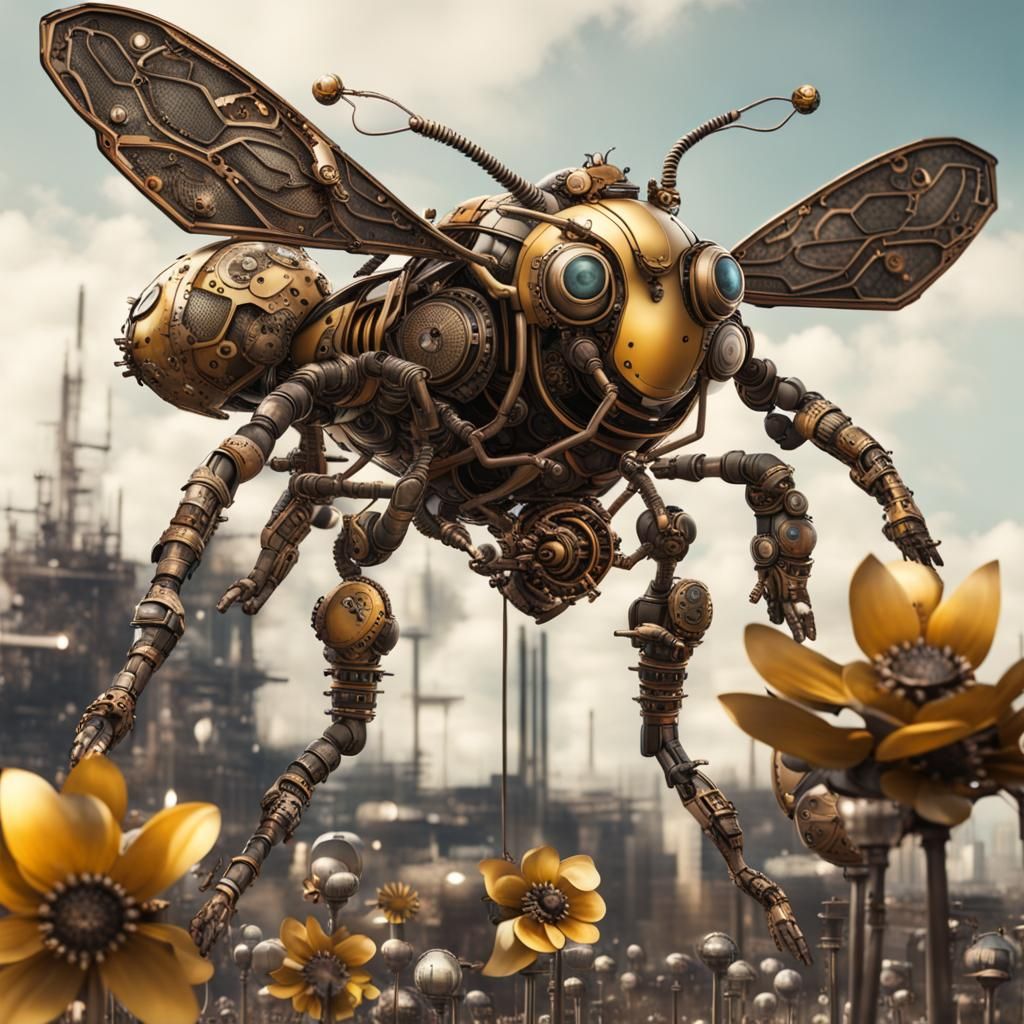 Mech Bee - AI Generated Artwork - NightCafe Creator