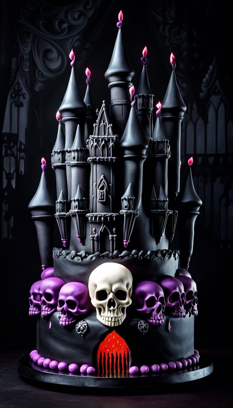 Goth Cake Challenge - AI Generated Artwork - NightCafe Creator