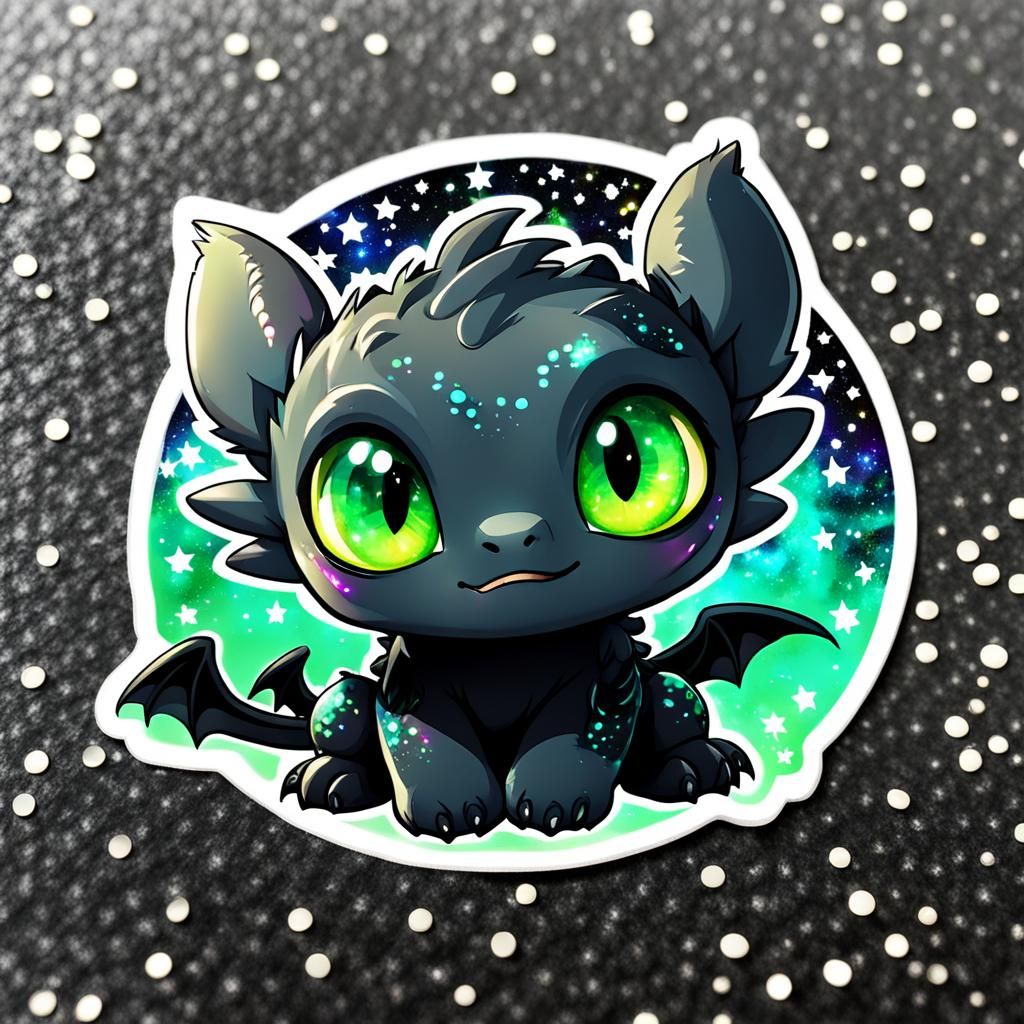 baby Toothless sticker - AI Generated Artwork - NightCafe Creator