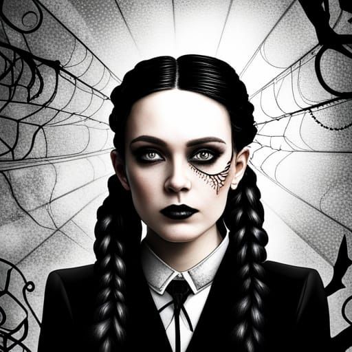 Wednesday Adams - AI Generated Artwork - NightCafe Creator