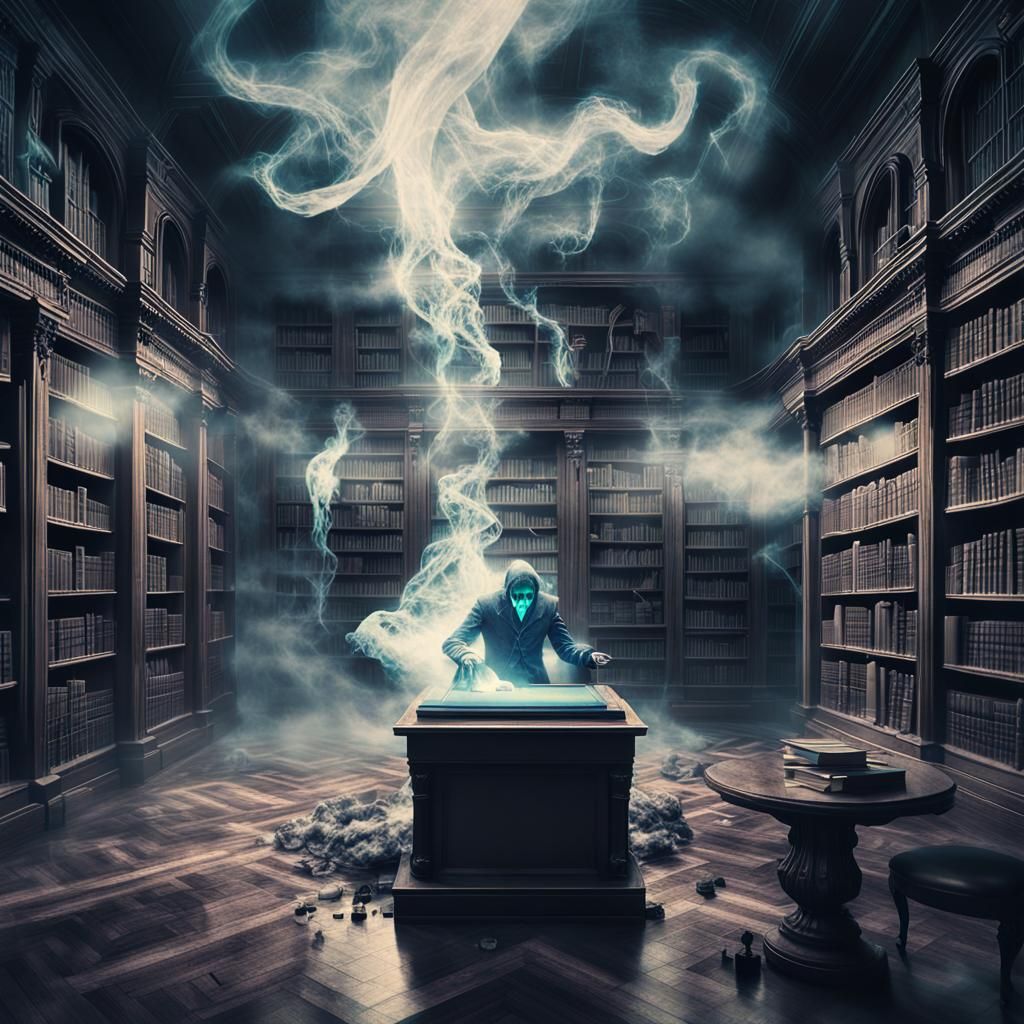 Haunted library - AI Generated Artwork - NightCafe Creator