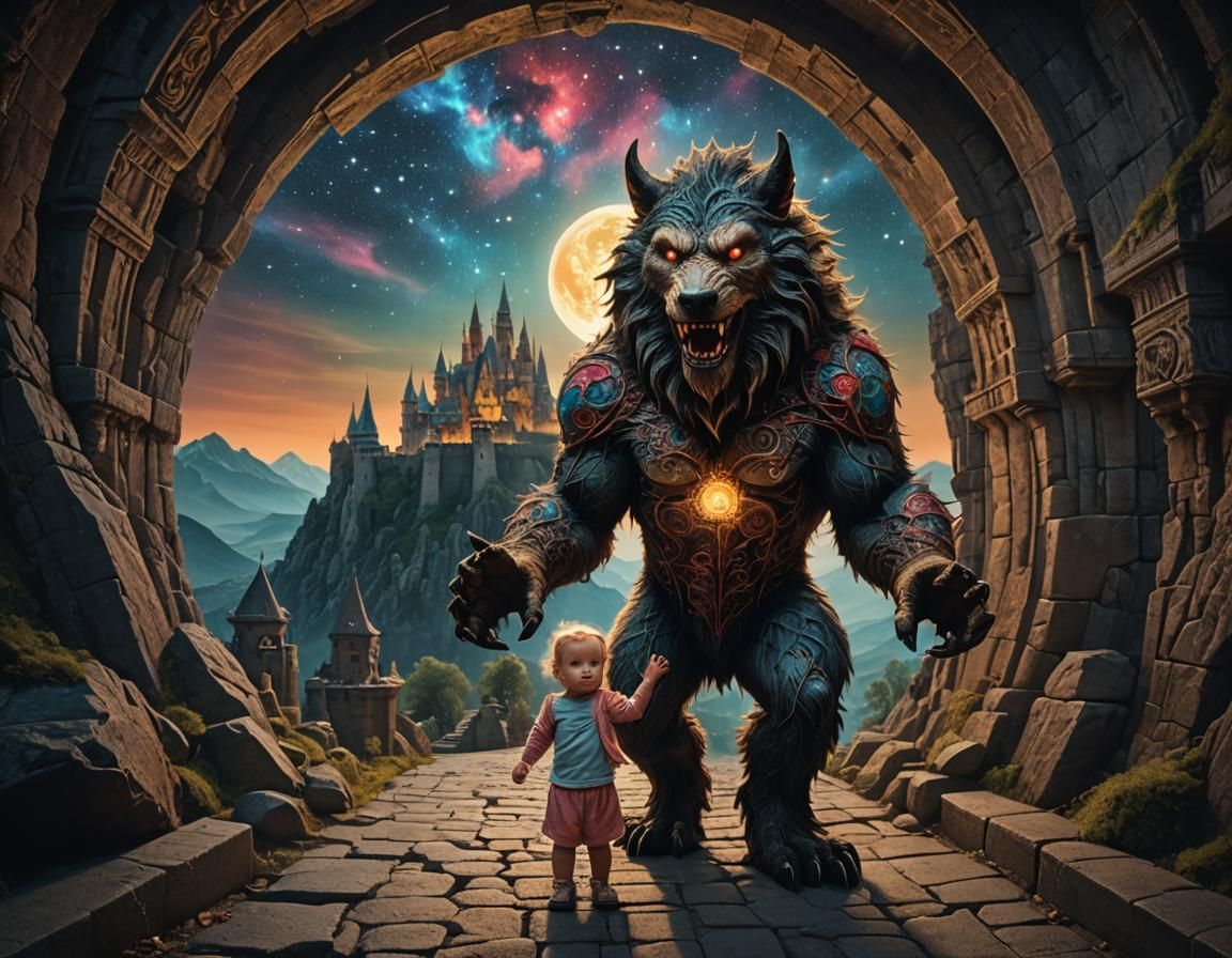 The werewolf and the toddler girl - AI Generated Artwork - NightCafe ...