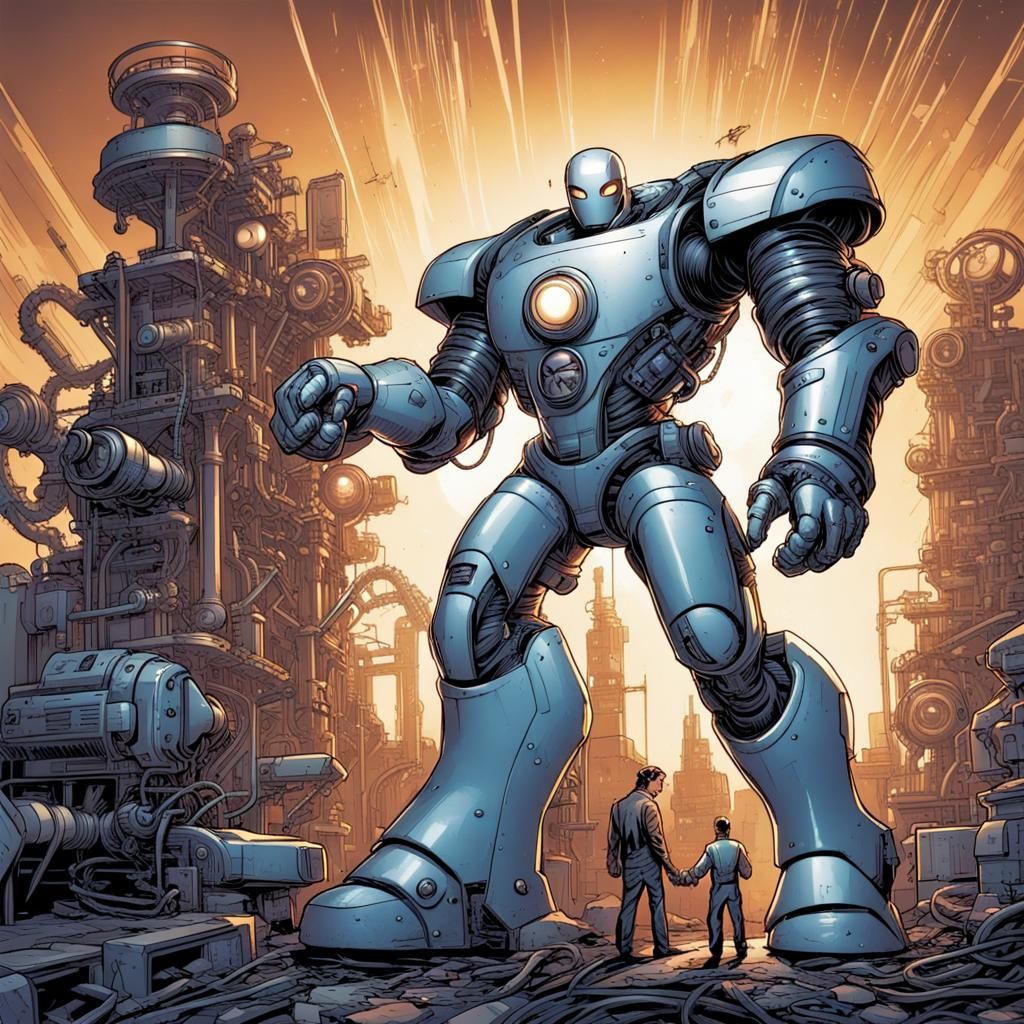 Robot Hero - AI Generated Artwork - NightCafe Creator