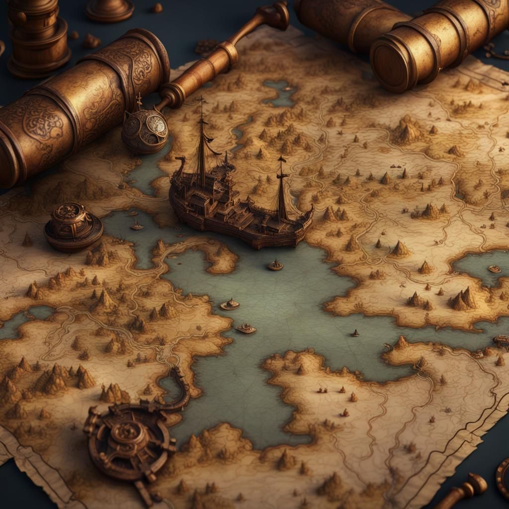 Treasure Map - AI Generated Artwork - NightCafe Creator