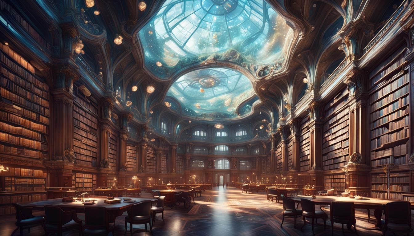 Library with Skylight - AI Generated Artwork - NightCafe Creator