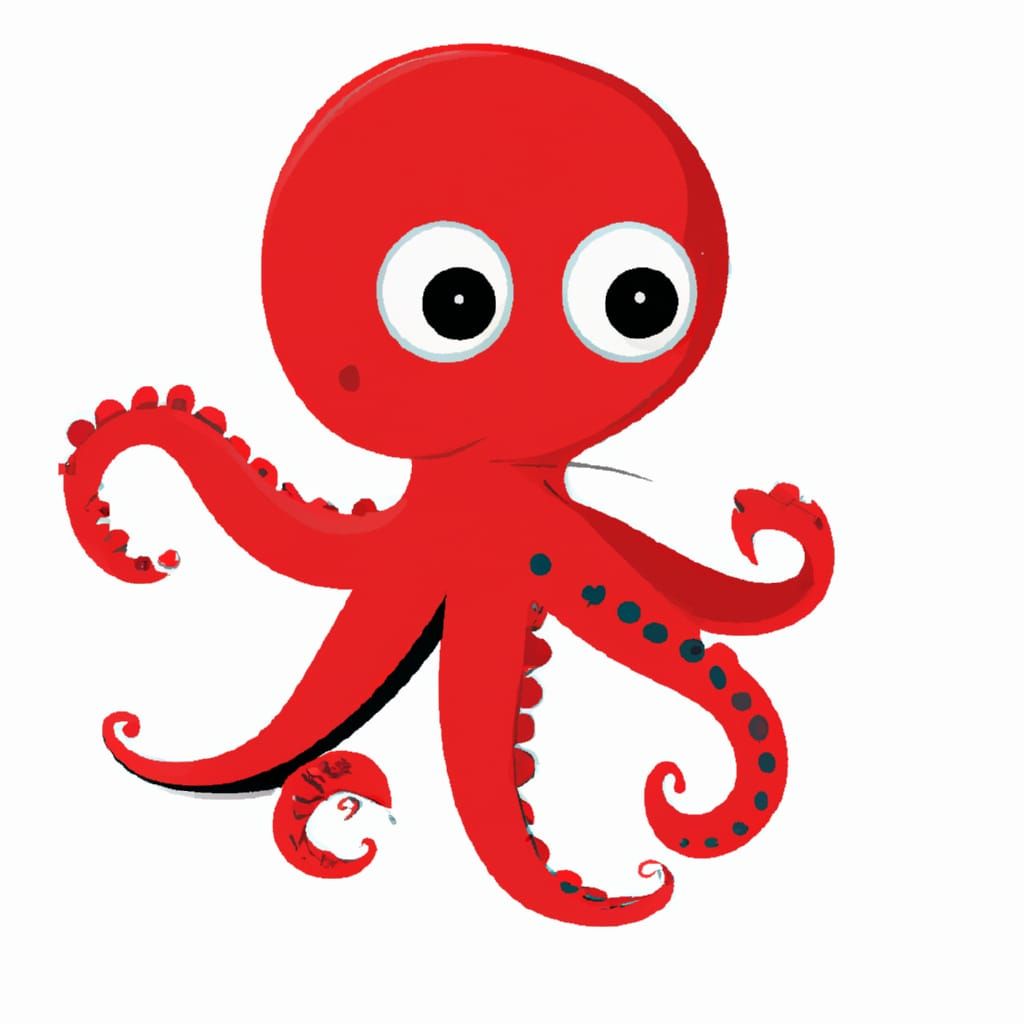 little cute red Octopus - AI Generated Artwork - NightCafe Creator
