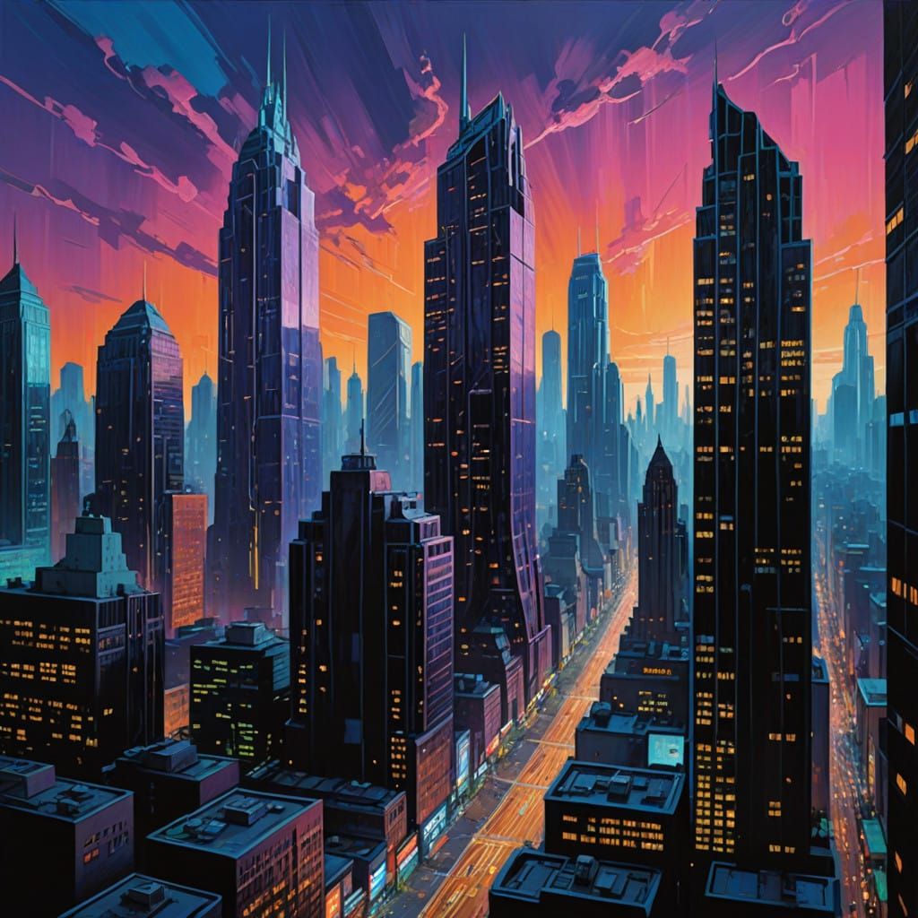 Cyberpunk City Unfolds as a Cinematic Tapestry - AI Art