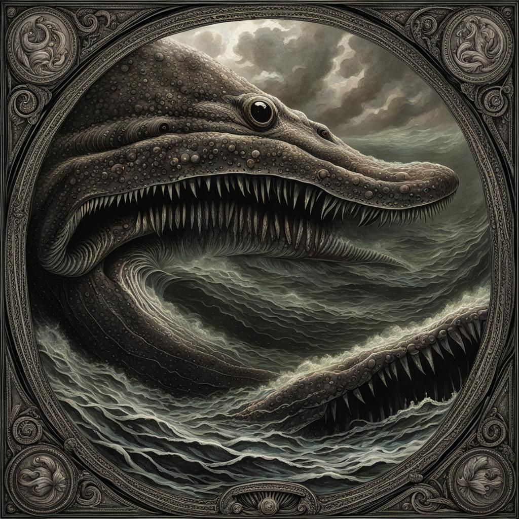 The Leviathan - Ancient Oceanic Behemoth in a Dark, Swirli...
