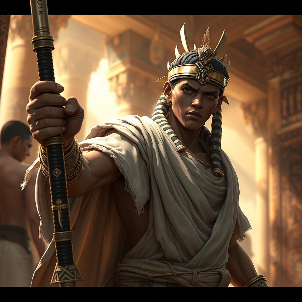 Ancient Egyptian Warrior Emerges as Pharaoh's Body... - AI Art