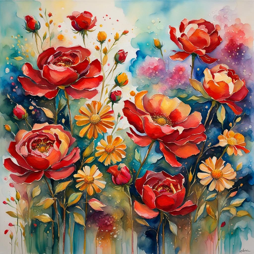 Flowers in Bloom - AI Generated Artwork - NightCafe Creator