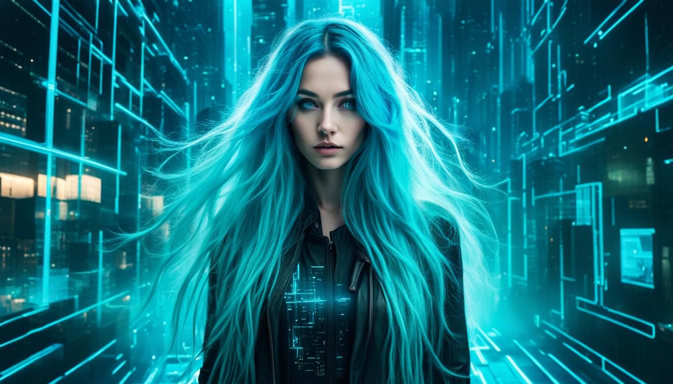 Mysterious cosmic girl - matrix like cyberspace - AI Generated Artwork ...