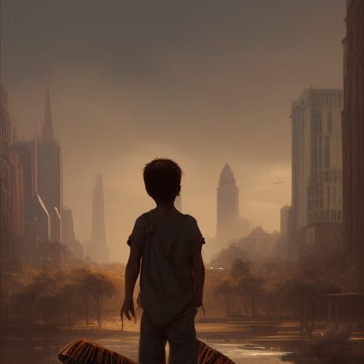 cheetah boy looking at the maculated world - AI Generated Artwork ...