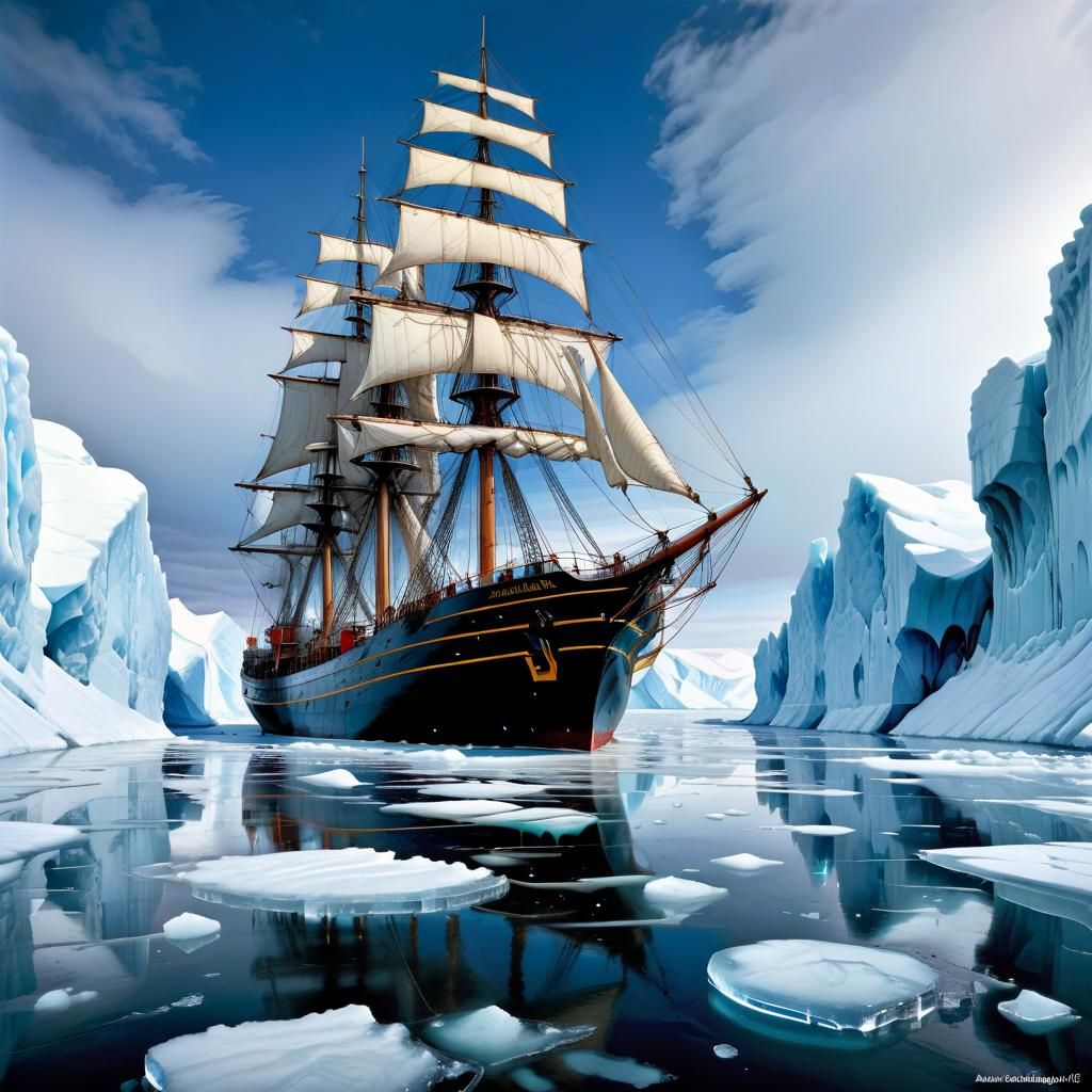 Endurance caught in an beautiful icy hell - AI Generated Artwork ...